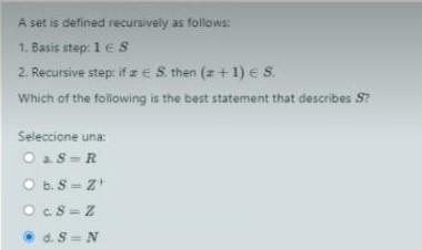 Solved A set is defined recursively as follows: 1. Basis | Chegg.com