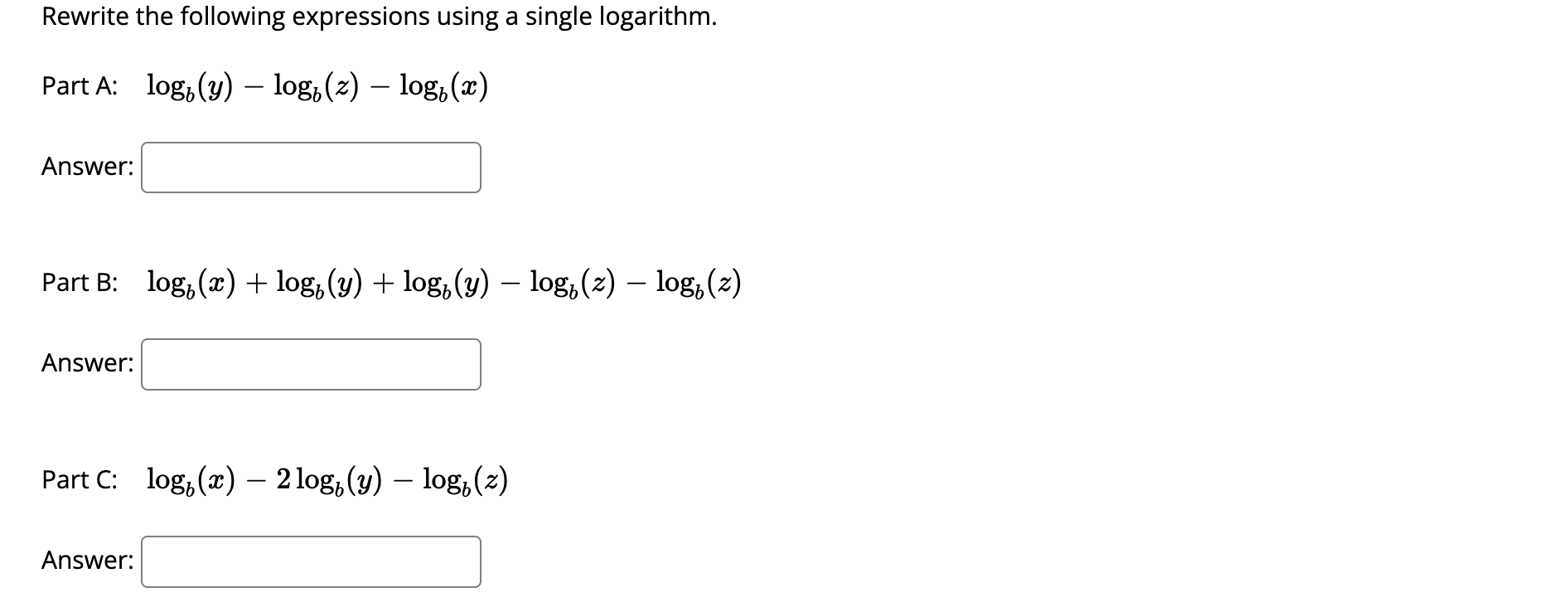 Solved Rewrite the following expressions using a single | Chegg.com