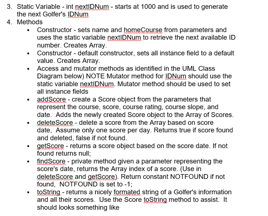 Solved Project Outcomes: Develop a Java program that uses . | Chegg.com