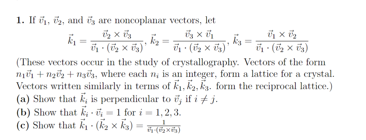 Solved 1. If v1,v2, and v3 are noncoplanar vectors, let | Chegg.com