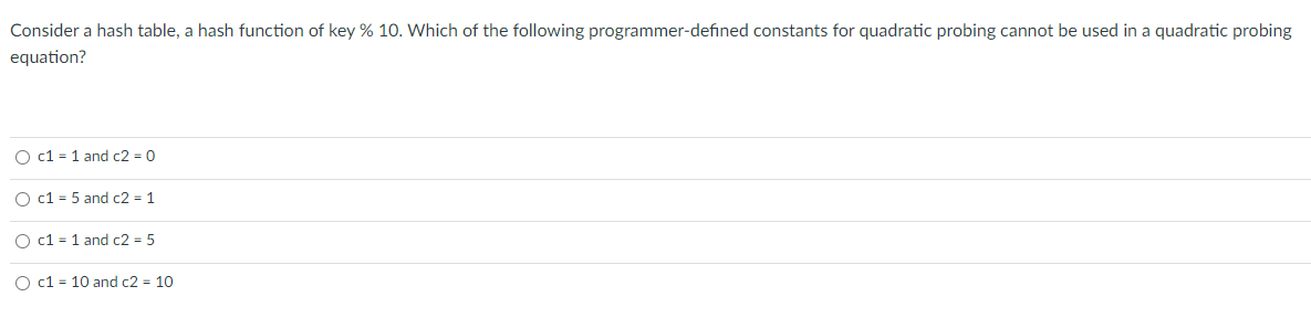 Solved Consider a hash table, a hash function of key % 10. | Chegg.com