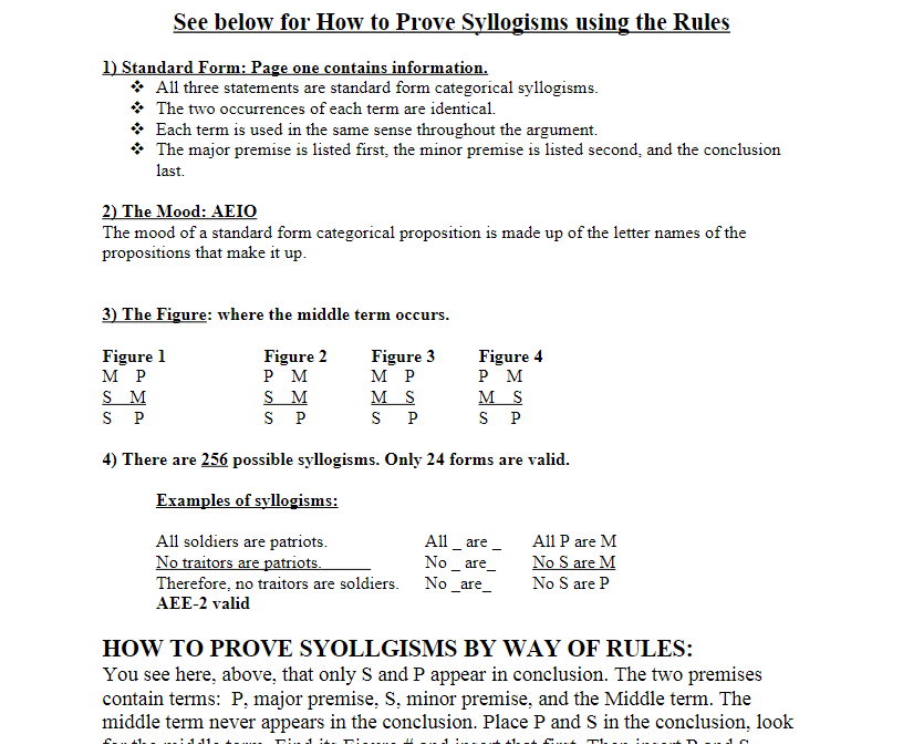 Solved 6) Prove the four syllogisms. Name the fallacies | Chegg.com
