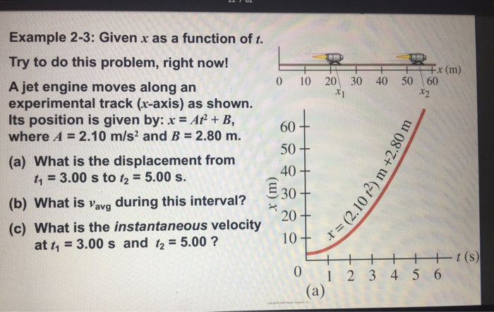 Solved Example 2-3: Given x as a function of t. Try to do | Chegg.com