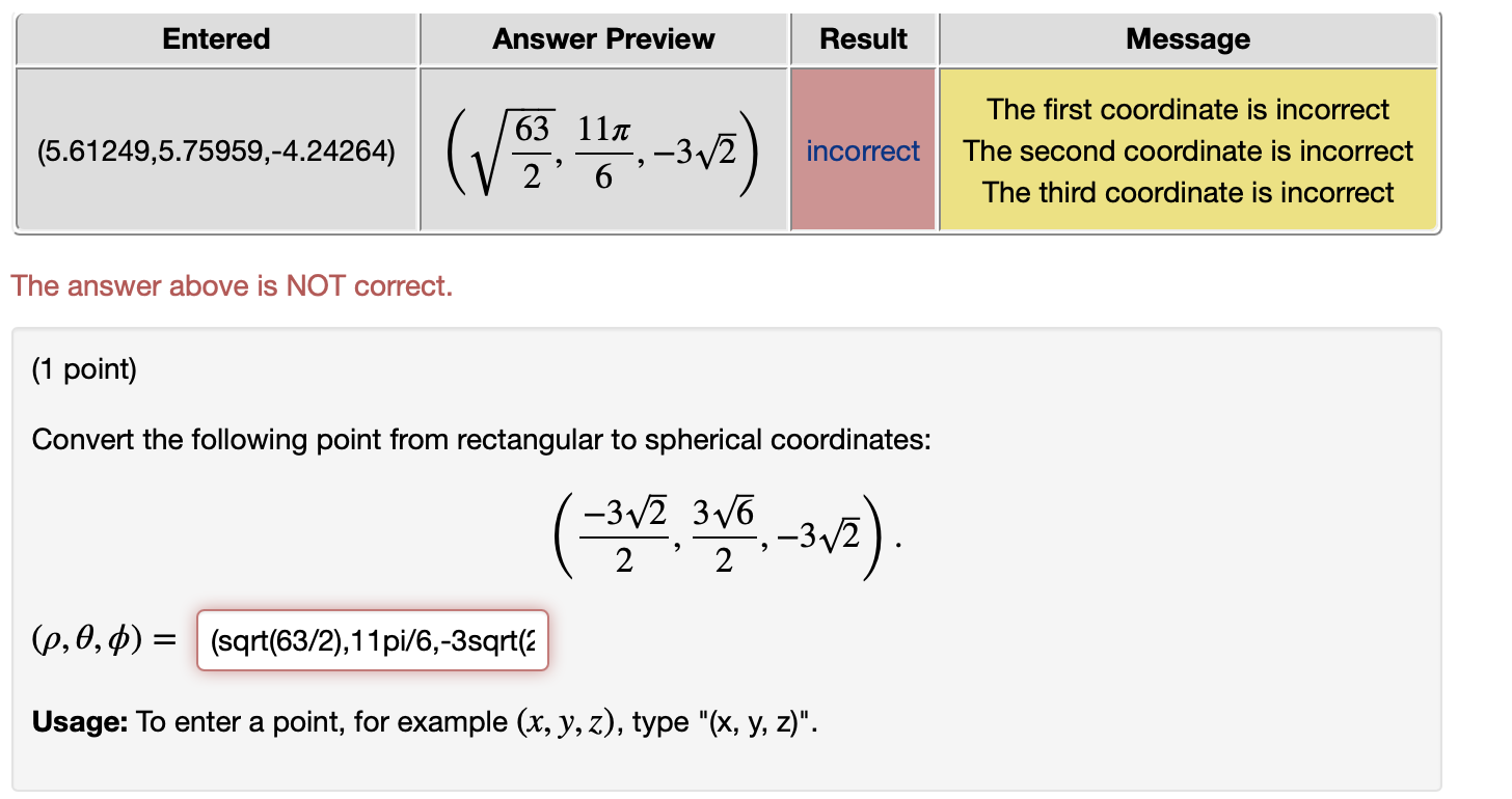 Solved Entered Answer Preview Result Message | Chegg.com