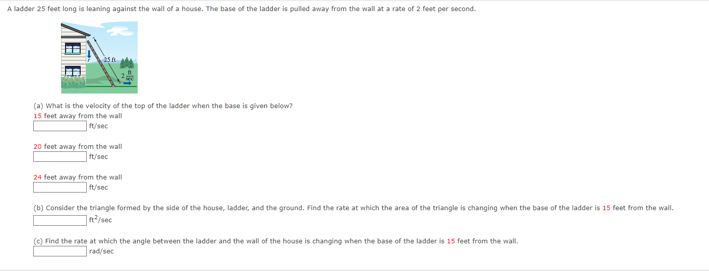 Solved A ladder 25 feet long is leaning against the wall of | Chegg.com