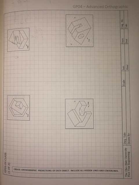 Solved GPO4 - Advanced Orthographic CREATE ORTHOGRAPHIC | Chegg.com