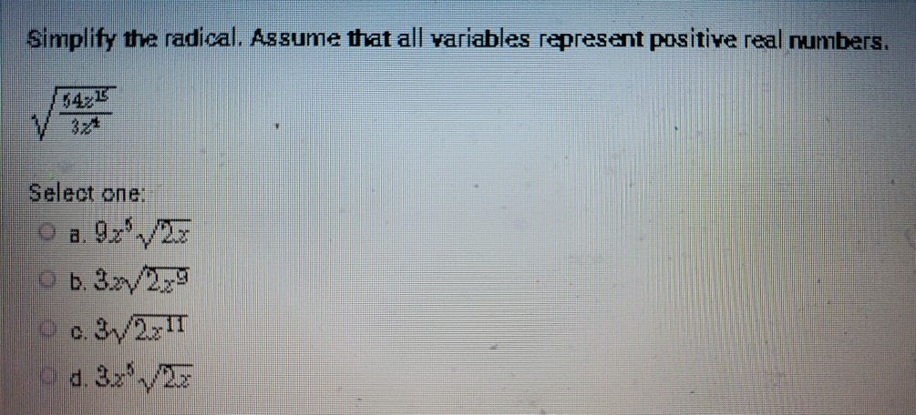 Solved simplify the radical. Assume that all variables | Chegg.com
