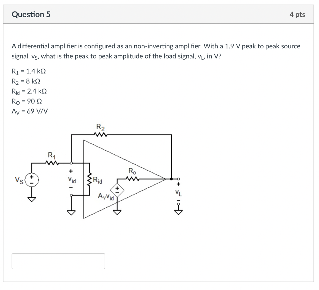 Solved A differential amplifier is configured as an | Chegg.com