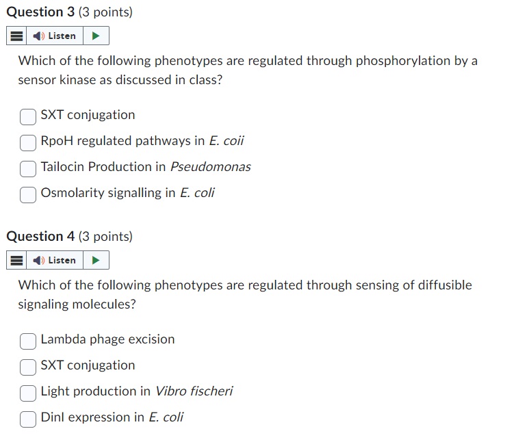 Solved Question 3 (3 ﻿points)Which of the following | Chegg.com