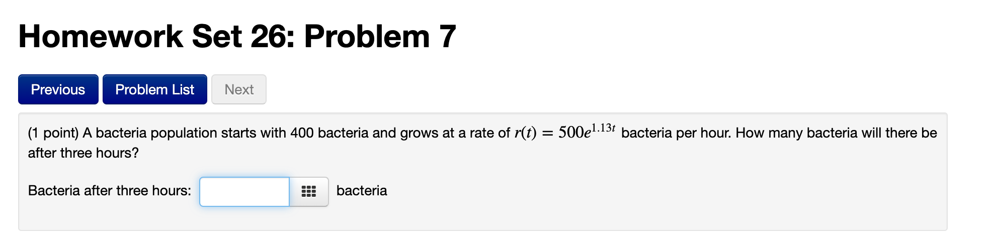 Solved Homework Set 26: Problem 7 Previous Problem List Next | Chegg.com