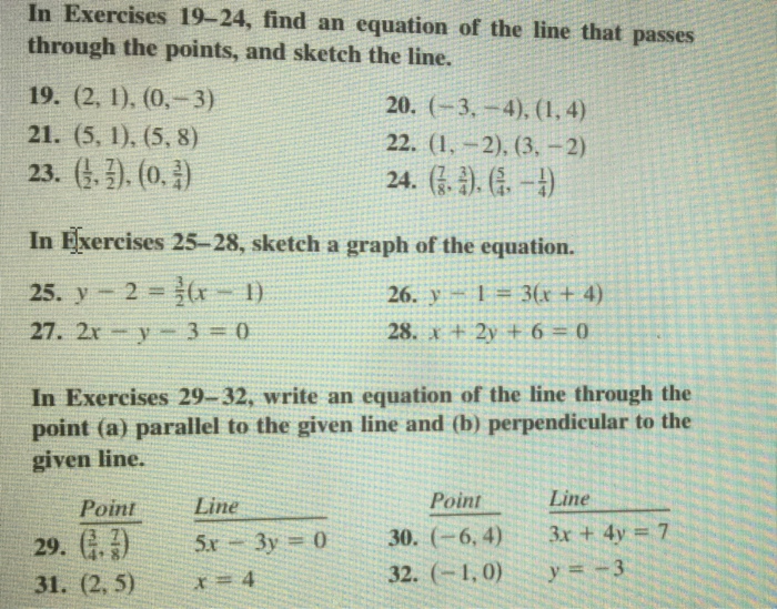 Solved In Exercises 19-24, find an equation of the line that | Chegg.com
