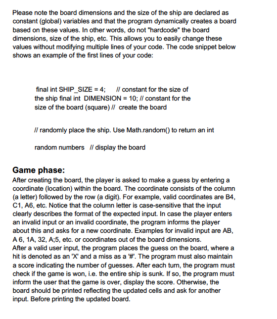 Solved Rules: - Need to design a Battleship Game using | Chegg.com