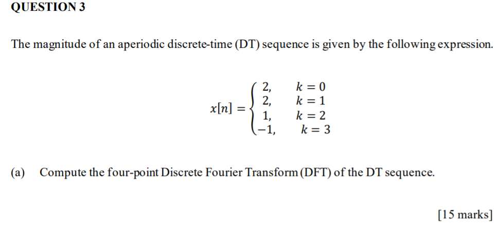 Solved QUESTION 3 The magnitude of an aperiodic | Chegg.com