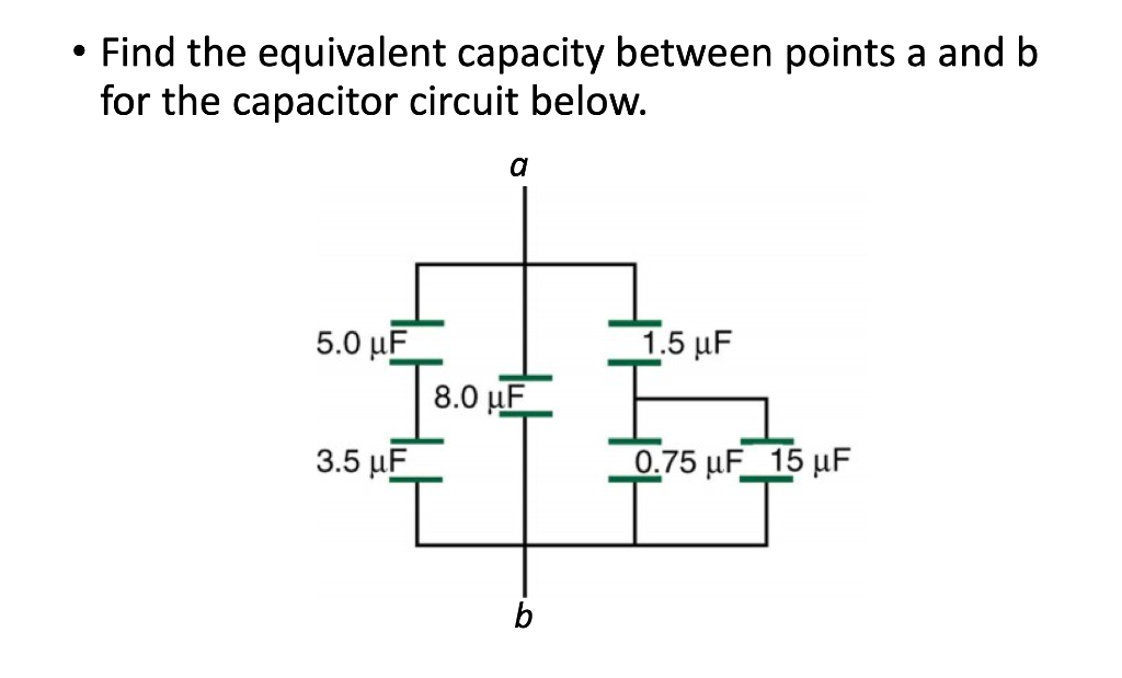 Solved • Find the equivalent capacity between points a and b | Chegg.com