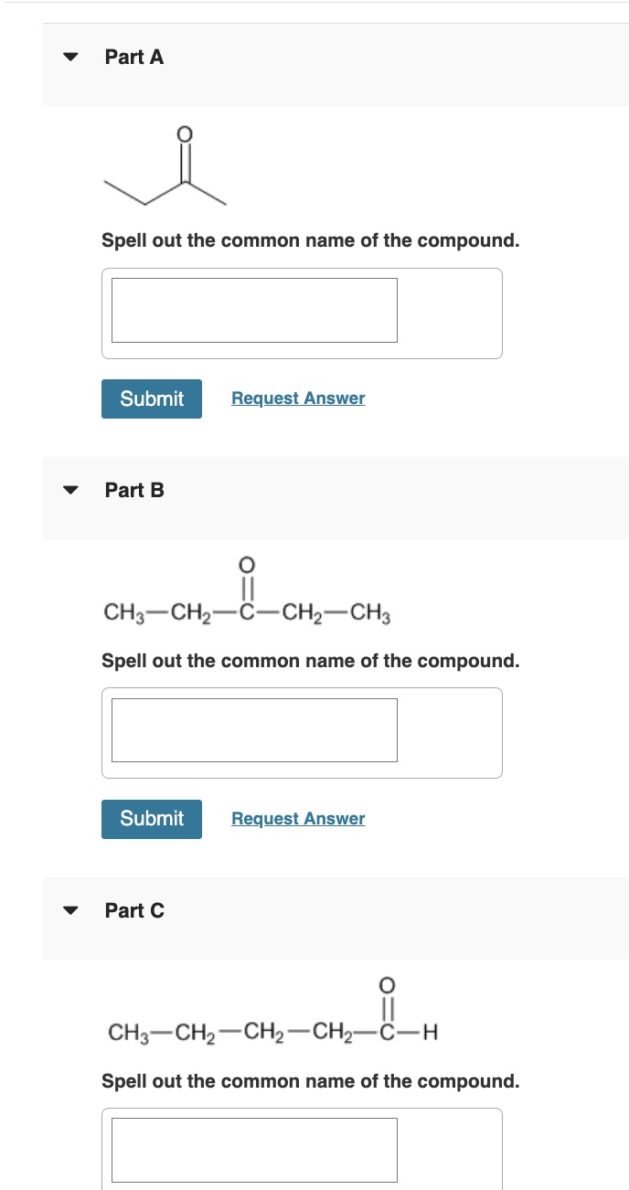 Solved Spell out the common name of the compound. Part B | Chegg.com