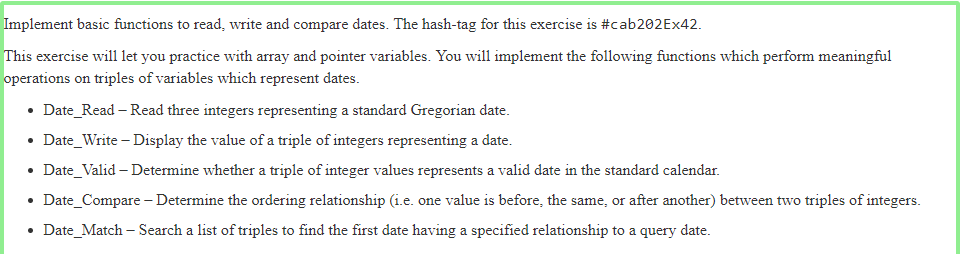 Solved Implement basic functions to read, write and compare | Chegg.com