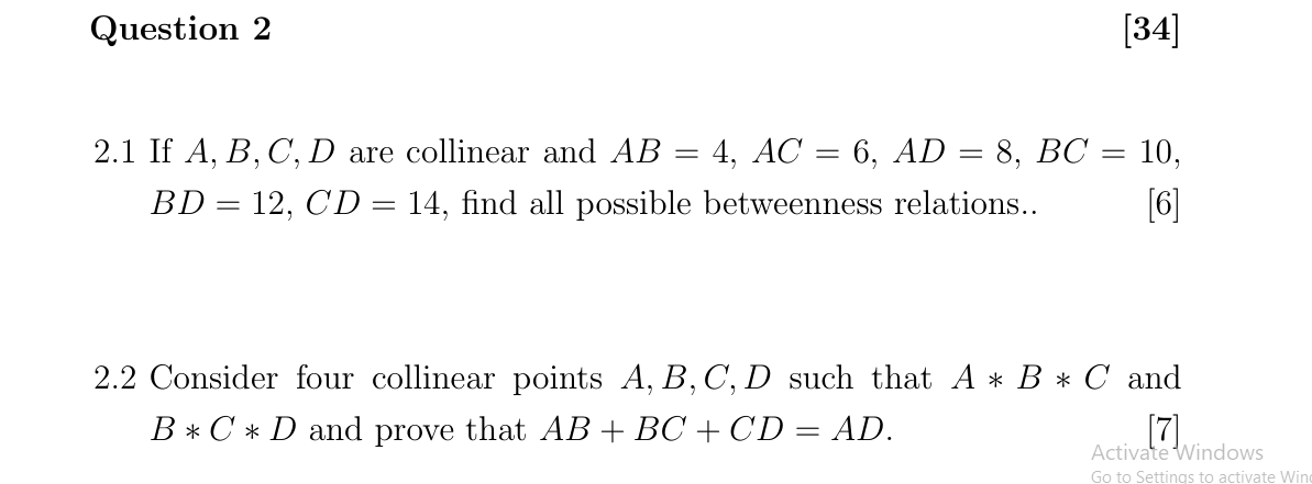 Solved 2.1 If A,B,C,D are collinear and | Chegg.com