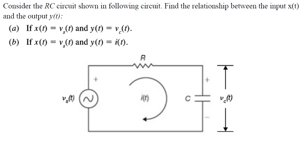 Solved Consider the RC circuit shown in following circuit. | Chegg.com