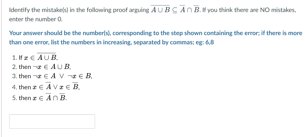 Solved Identify the mistake(s) in the following proof | Chegg.com