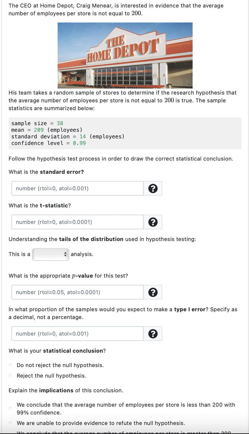 Solved The CEO at Home Depot, Craig Menear, is interested in | Chegg.com