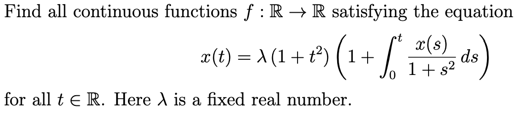 Solved Find All Continuous Functions F R R Satisfying