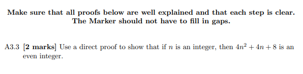 Solved Make sure that all proofs below are well explained | Chegg.com