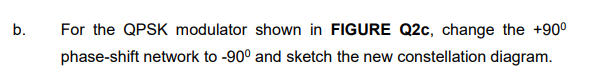 Solved b. For the QPSK modulator shown in FIGURE Q2c, change | Chegg.com