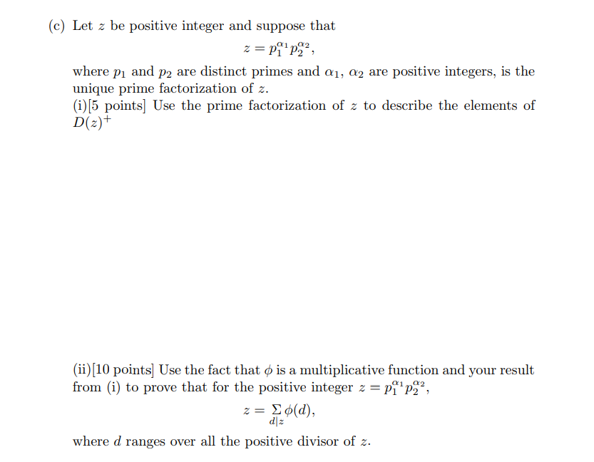 Solved 7 5 Recall For A Positive Integer N The