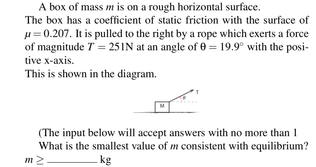 Solved a box of mass m is on a rough horizontal surface. the | Chegg.com