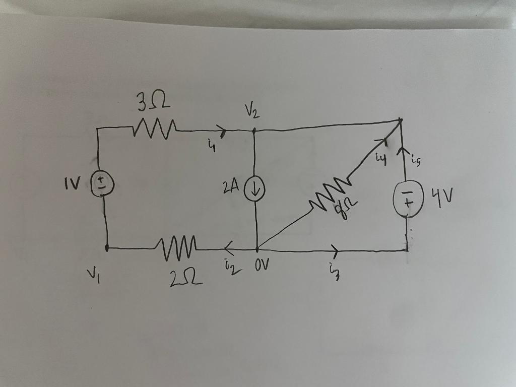 Solved A) Obtain the voltages V1, V2, and the currents | Chegg.com