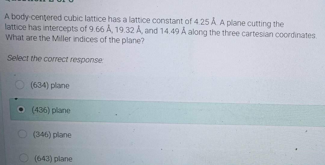 Solved A body-centered cubic lattice has a lattice constant | Chegg.com