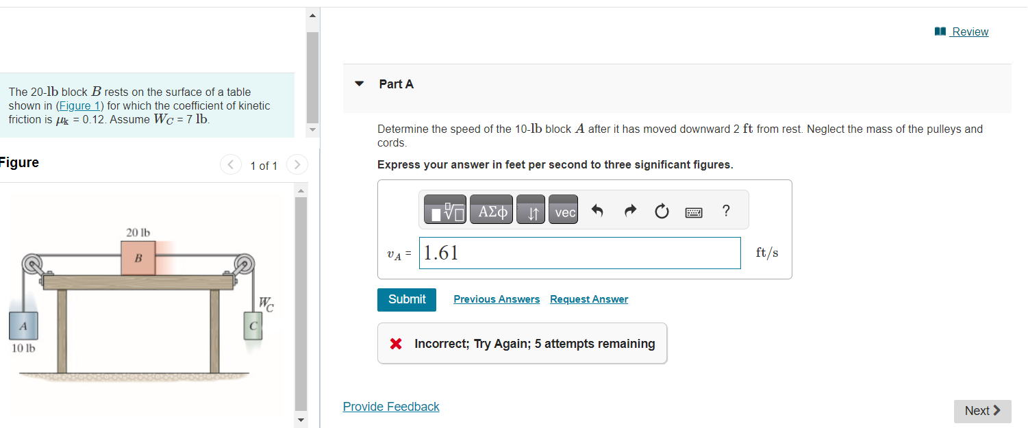 Solved The 20-lb block B rests on the surface of a table | Chegg.com