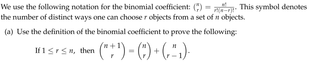 Solved We use the following notation for the binomial | Chegg.com