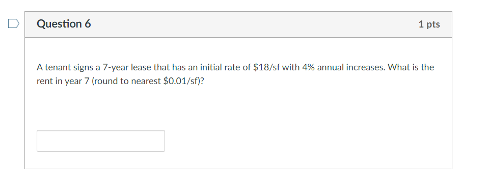 Solved A tenant signs a 7 -year lease that has an initial | Chegg.com
