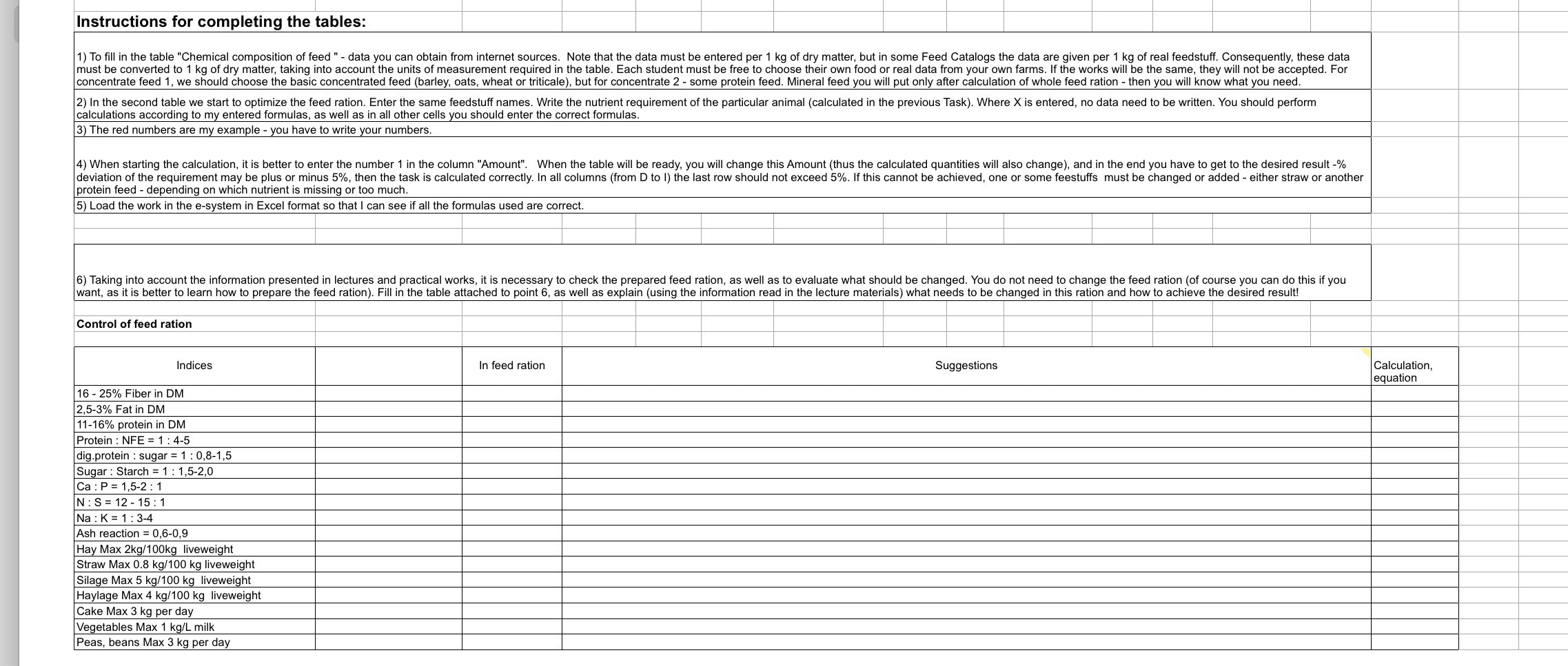 Instructions for completing the tables: 1) To fill in | Chegg.com