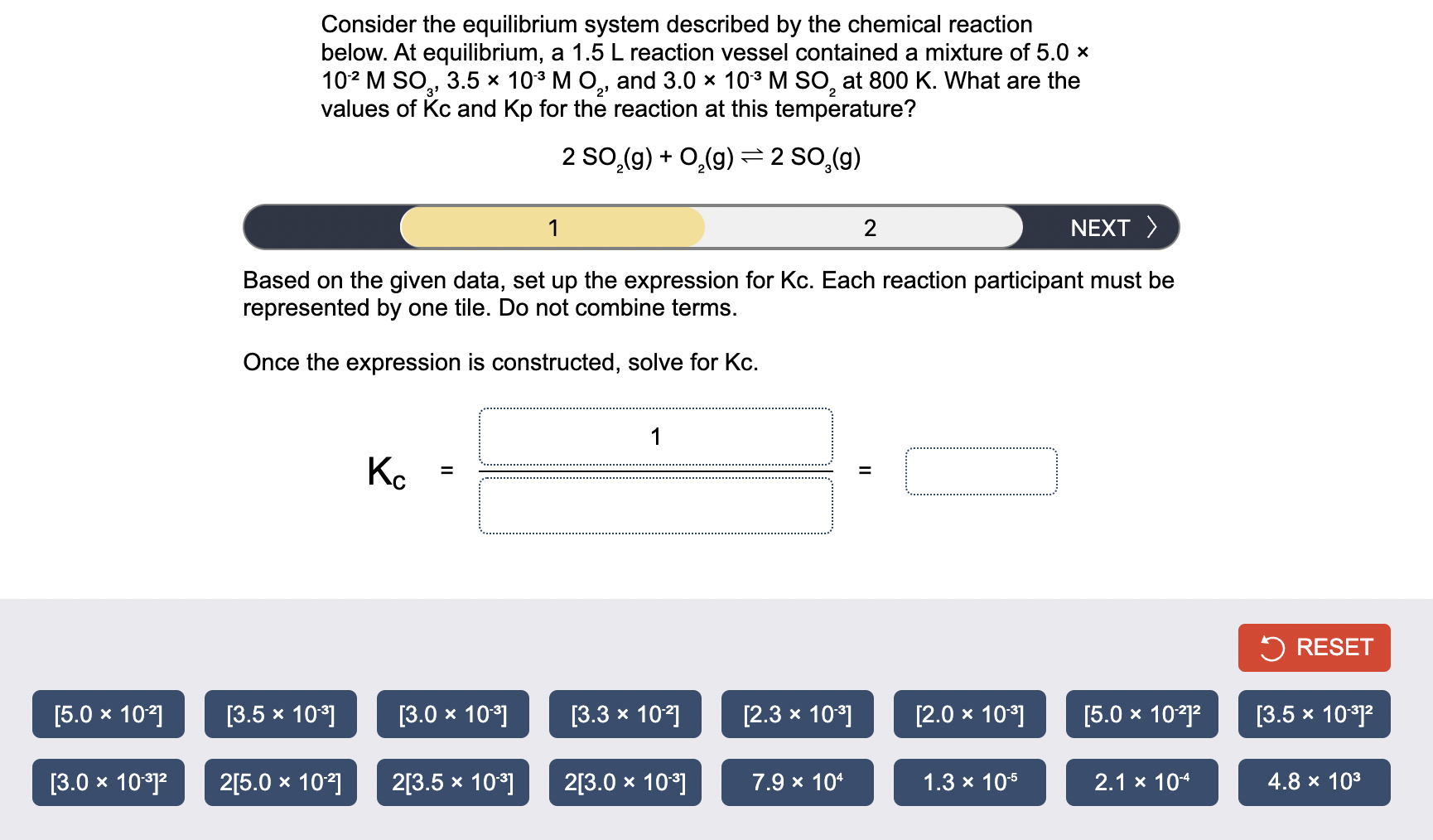 Solved Consider the equilibrium system described by the | Chegg.com