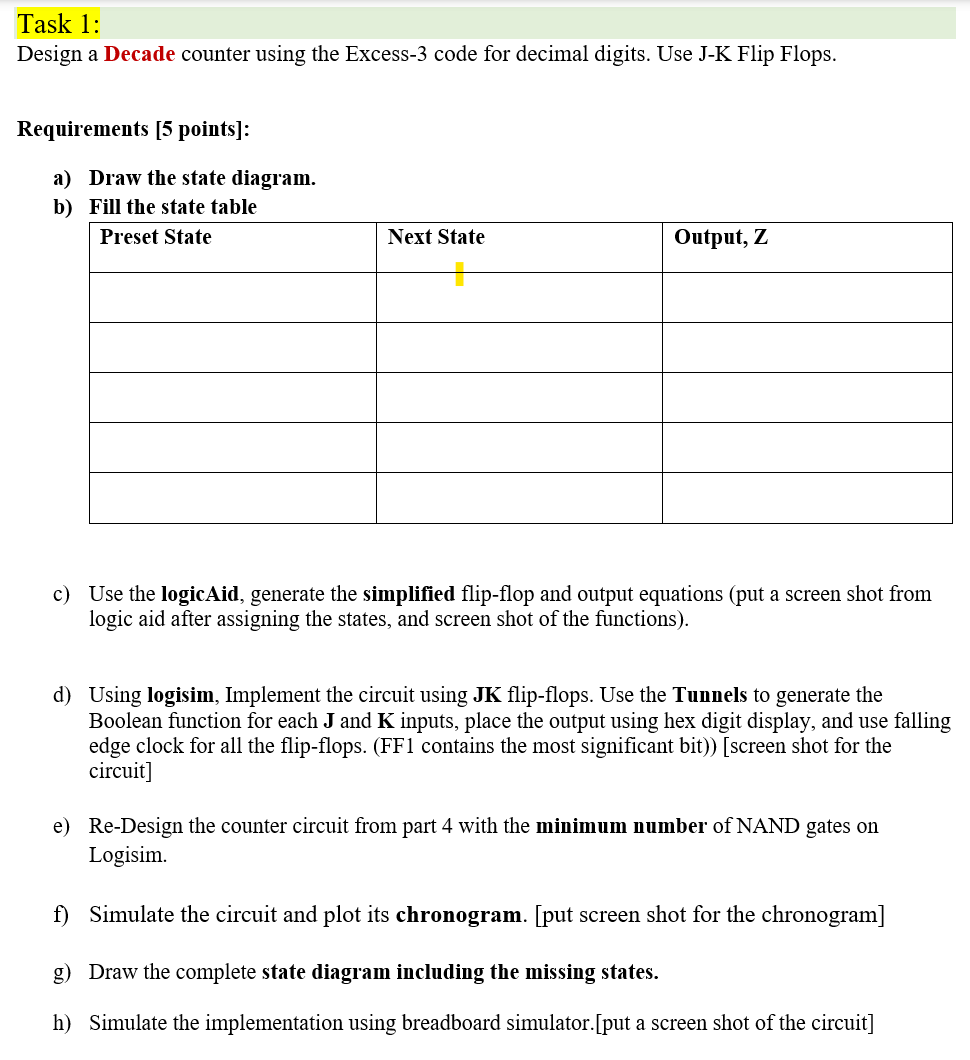 Solved Requirements [5 points]: a) Draw the state diagram. | Chegg.com