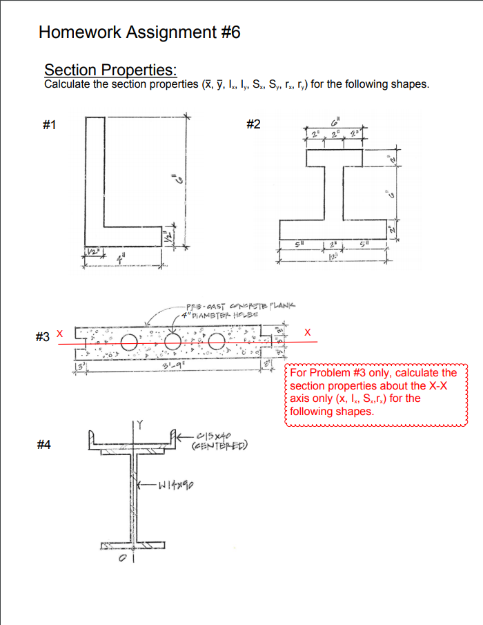 Solved Homework Assignment #6 Section Properties: Calculate | Chegg.com