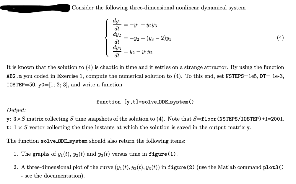 Solved Consider the following three-dimensional nonlinear | Chegg.com