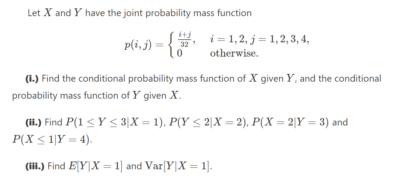 Solved Let X and Y have the joint probability mass function | Chegg.com