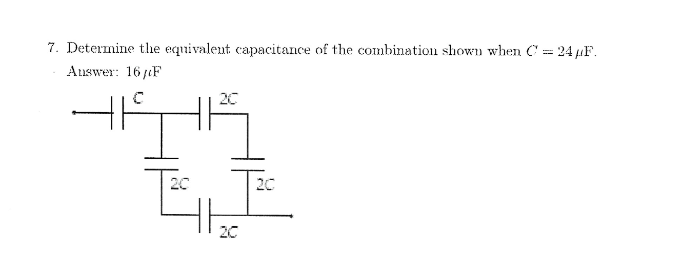 Solved 7 Determine The Equivalent Capacitance Of The