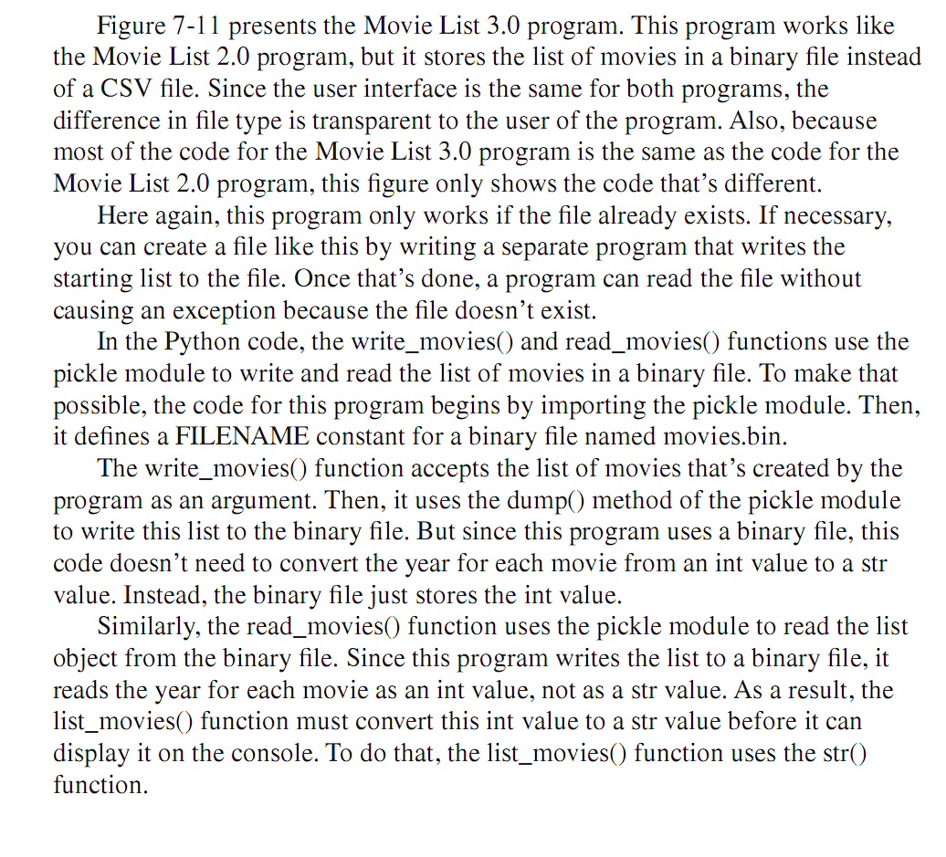 Solved Figure 7-11 presents the Movie List 3.0 program. This | Chegg.com