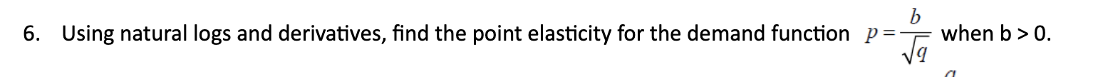 Solved 6. Using natural logs and derivatives, find the point | Chegg.com