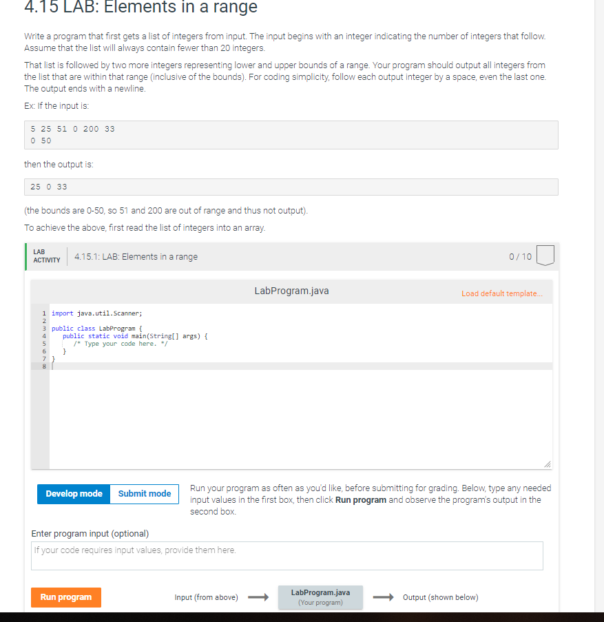 Solved: 4.15 LAB: Elements In A Range Write A Program That... | Chegg.com