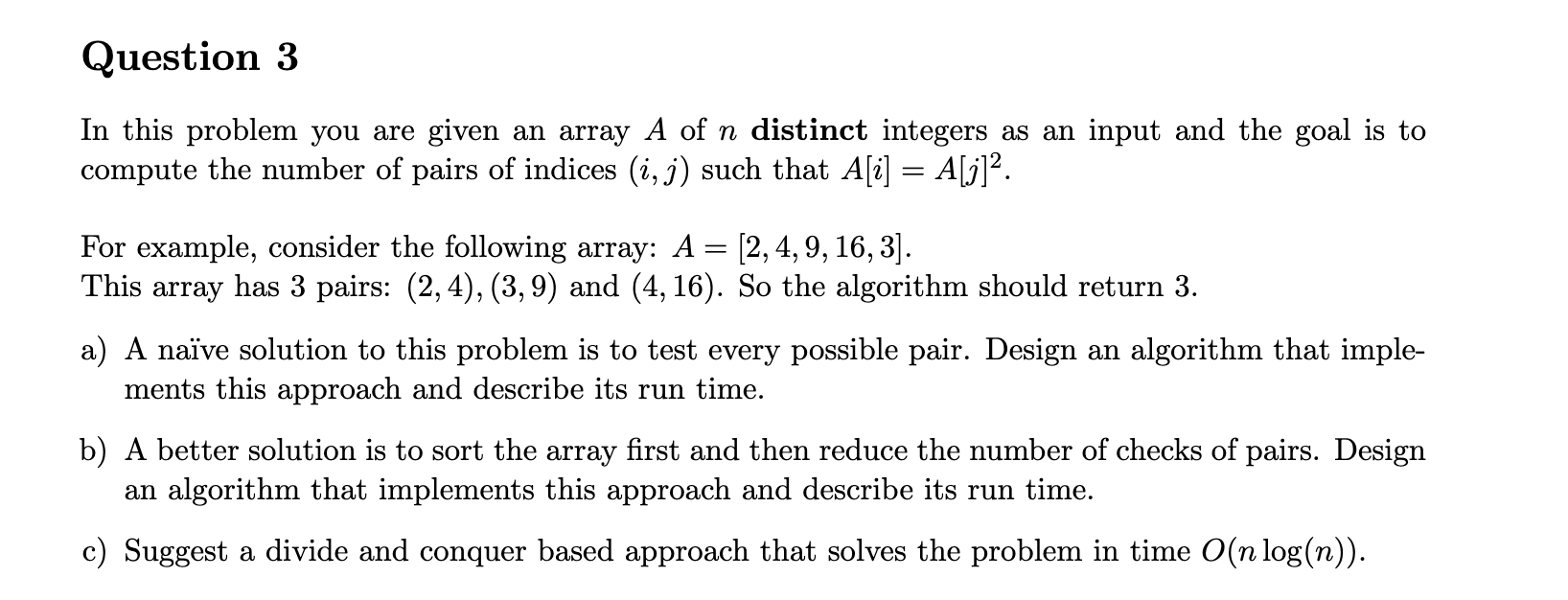 Solved In this problem you are given an array A of n | Chegg.com