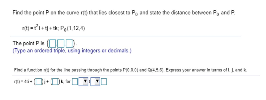 Solved Find the point P on the curve r(t) that lies closest | Chegg.com