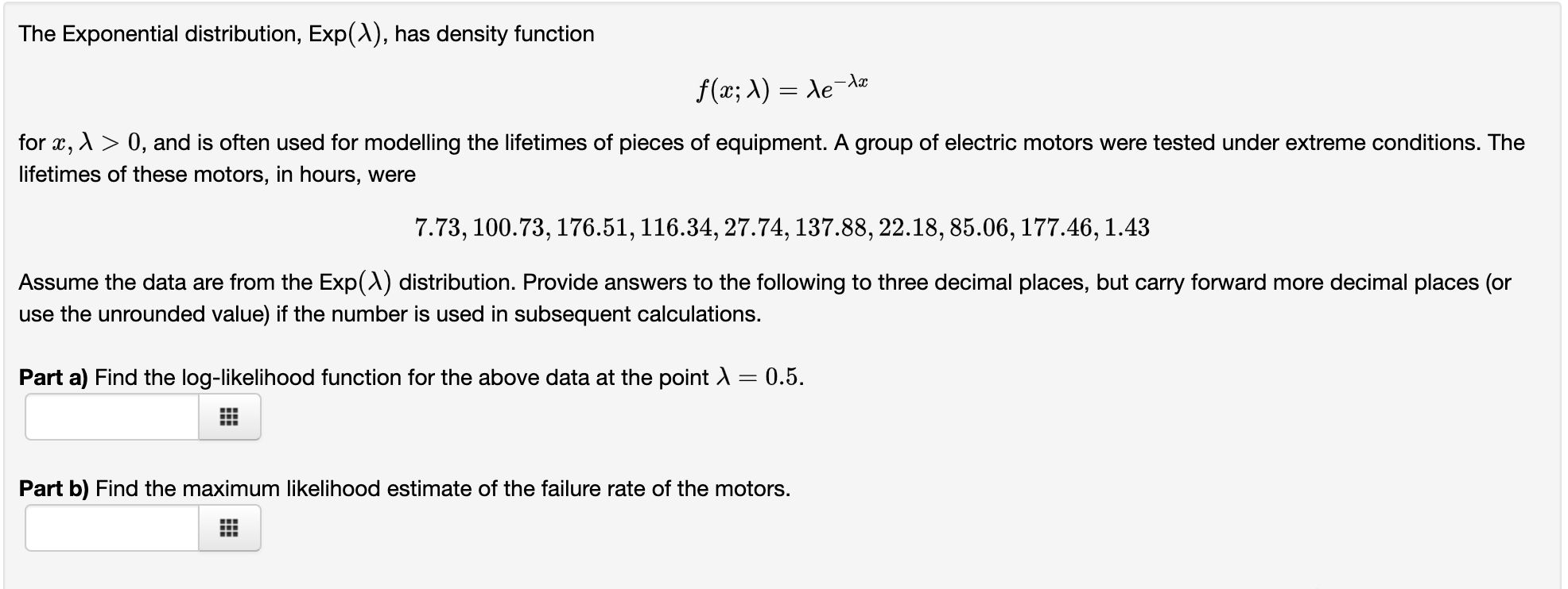 The Exponential distribution, Exp(λ), has density | Chegg.com