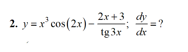 Solved 2. y = xºcos(2x) 3 COS 2x+3. dy = ? tg 3x dx = | Chegg.com