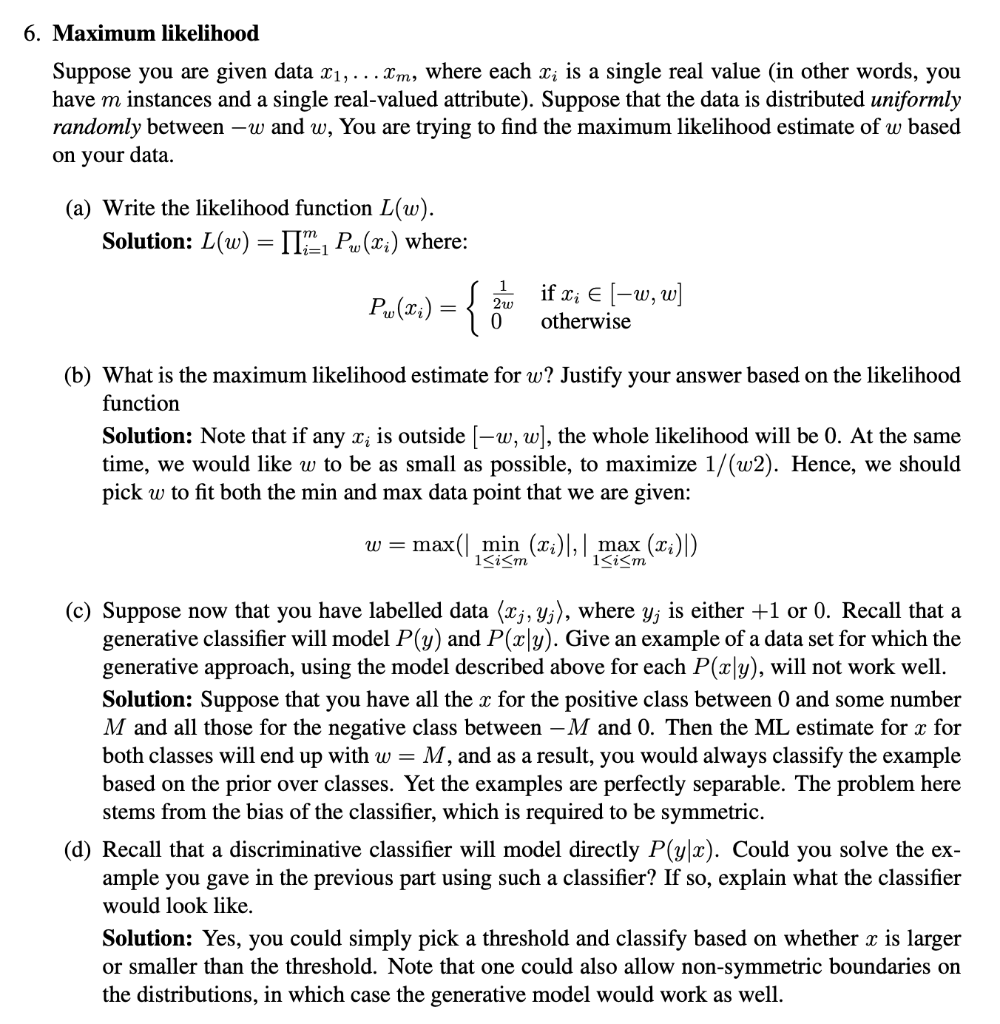 Solved Maximum likelihood Suppose you are given data x1,…xm, | Chegg.com