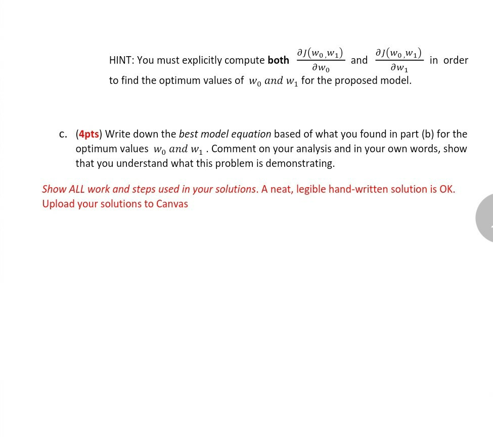 Solved Cost/Loss/Objective Function Optimization for Simple | Chegg.com